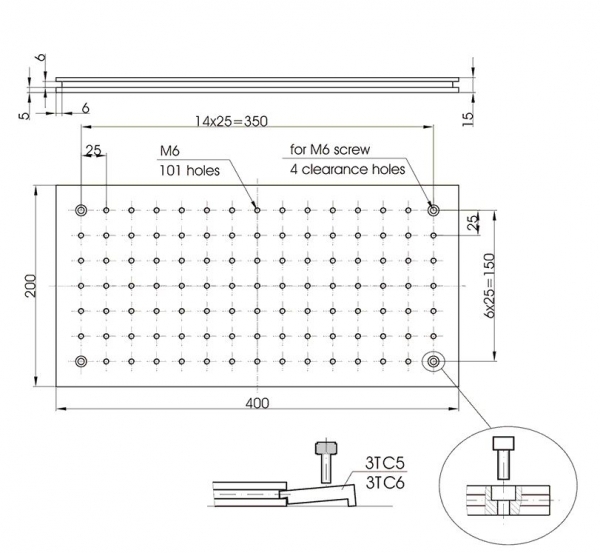 1BS-2040-015 - Solid Steel Breadboard 200x400x15 | Aluminium ...